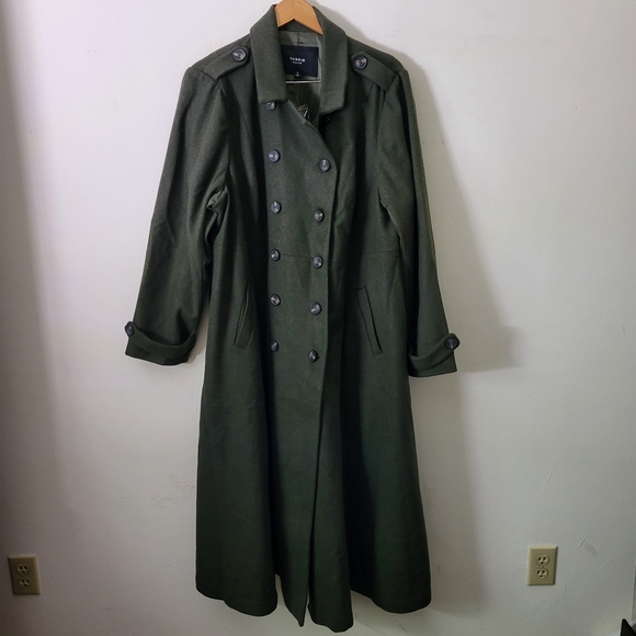 torrid | Jackets & Coats | Torrid Olive Green Wool Military Flare ...